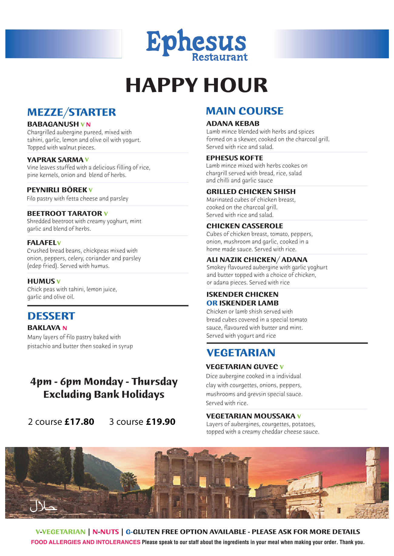 click to view lunch menu 3 course 12pm until 2pm £ 15 . 40